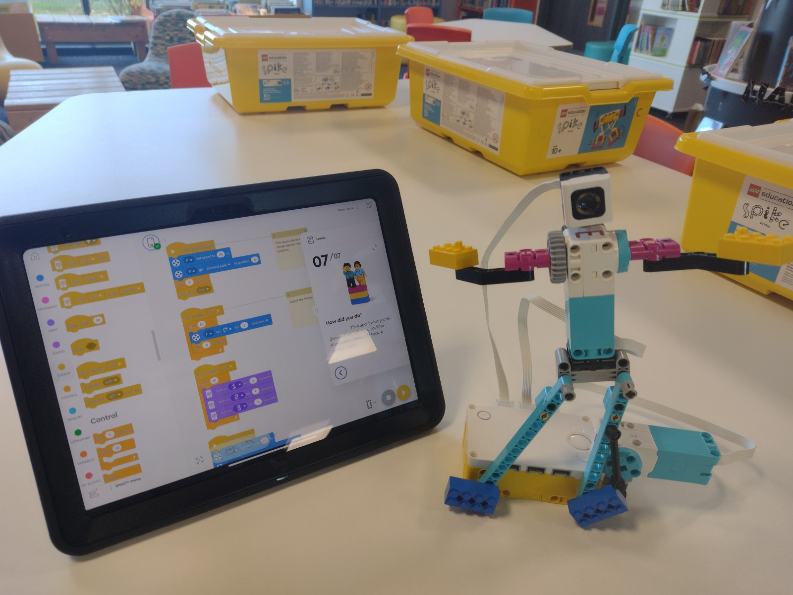 Build and code with LEGO Spike Prime with Stockton-on-Tees Libraries · Eequ
